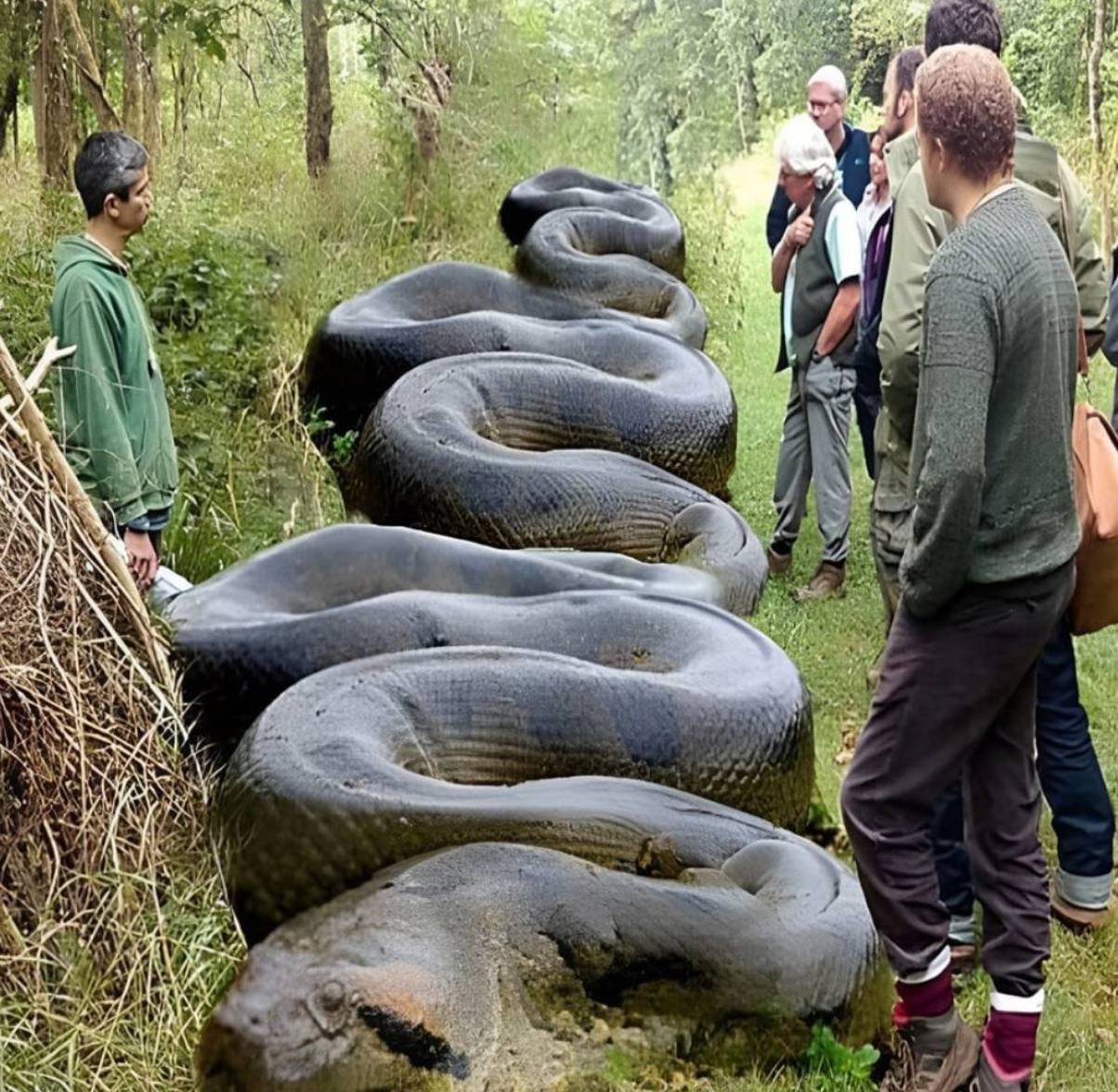 Vilket fynd! En vandrare stötte på en jättelik orm vid en bäck i South ...